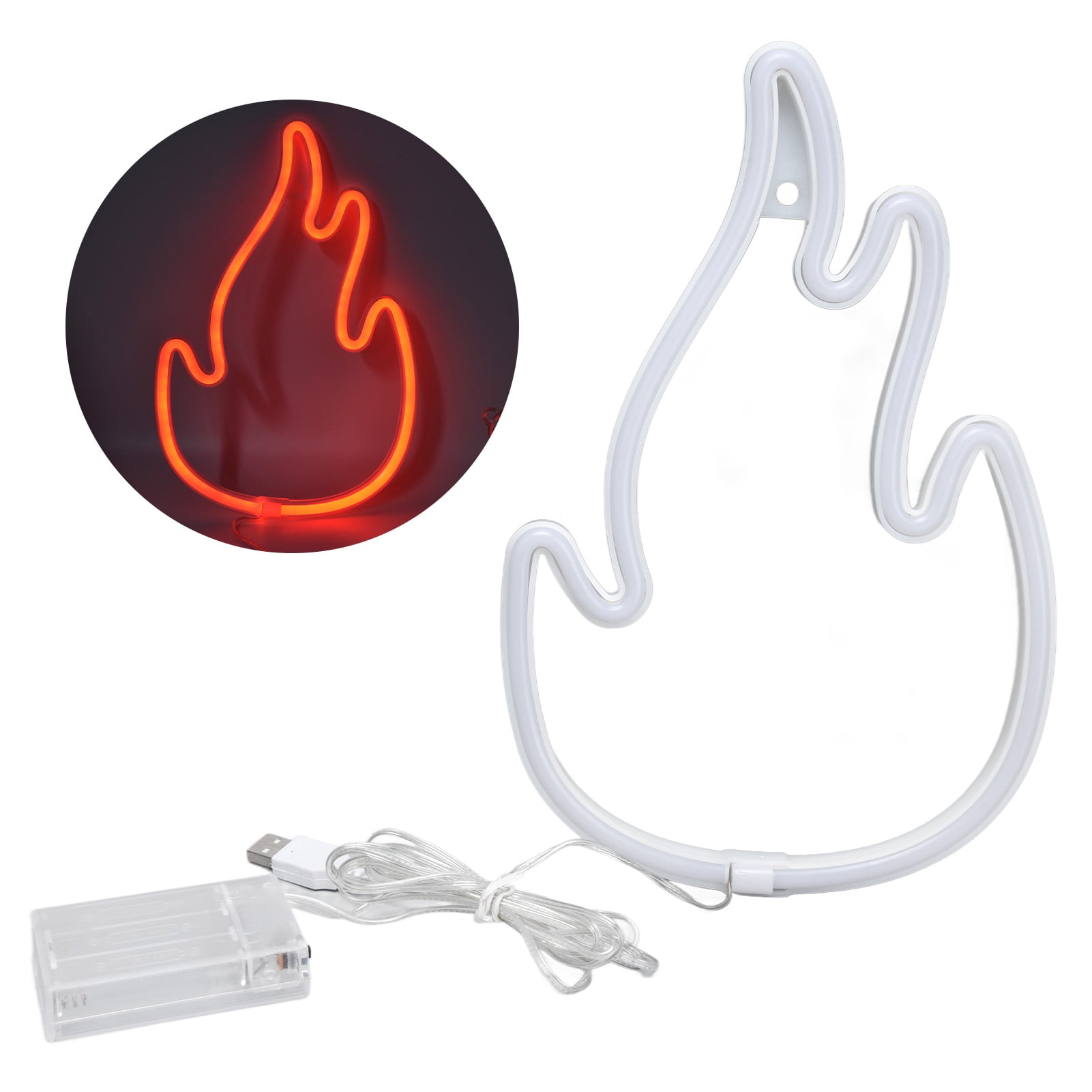 Flame Neon Sign Dual Power Supply Flame Neon Light for Wall Decor ...