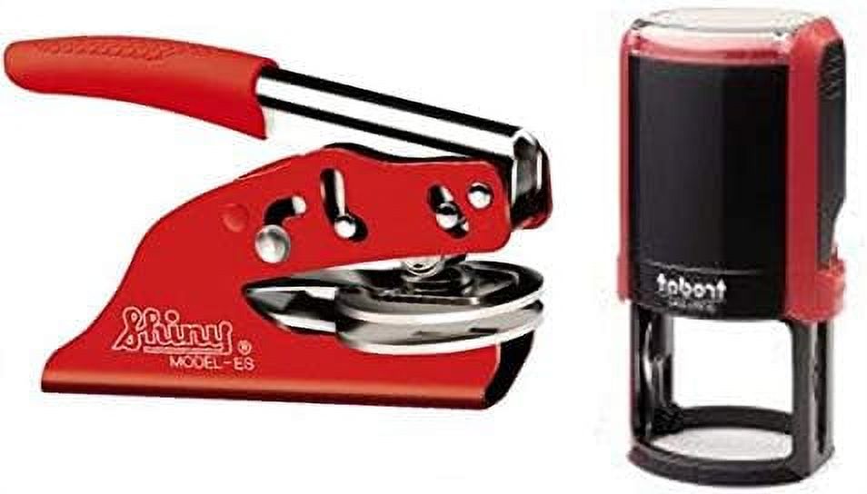 Flame Red Corporate Seal Creator Combo | Embosser and Stamp (2-Items ...