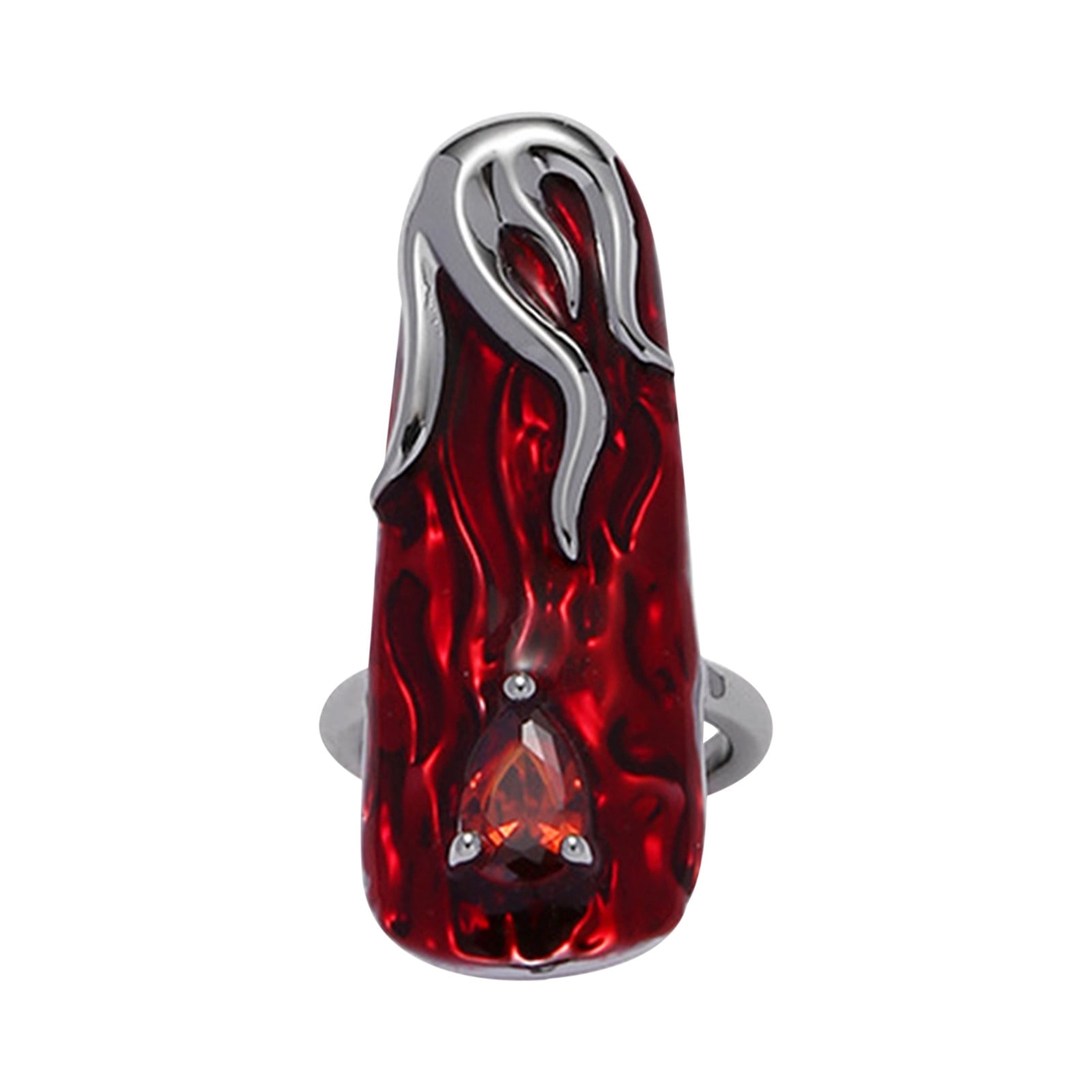 Flame Red Female Personality Nail Holiday Gift Finger Set Nail Set ...