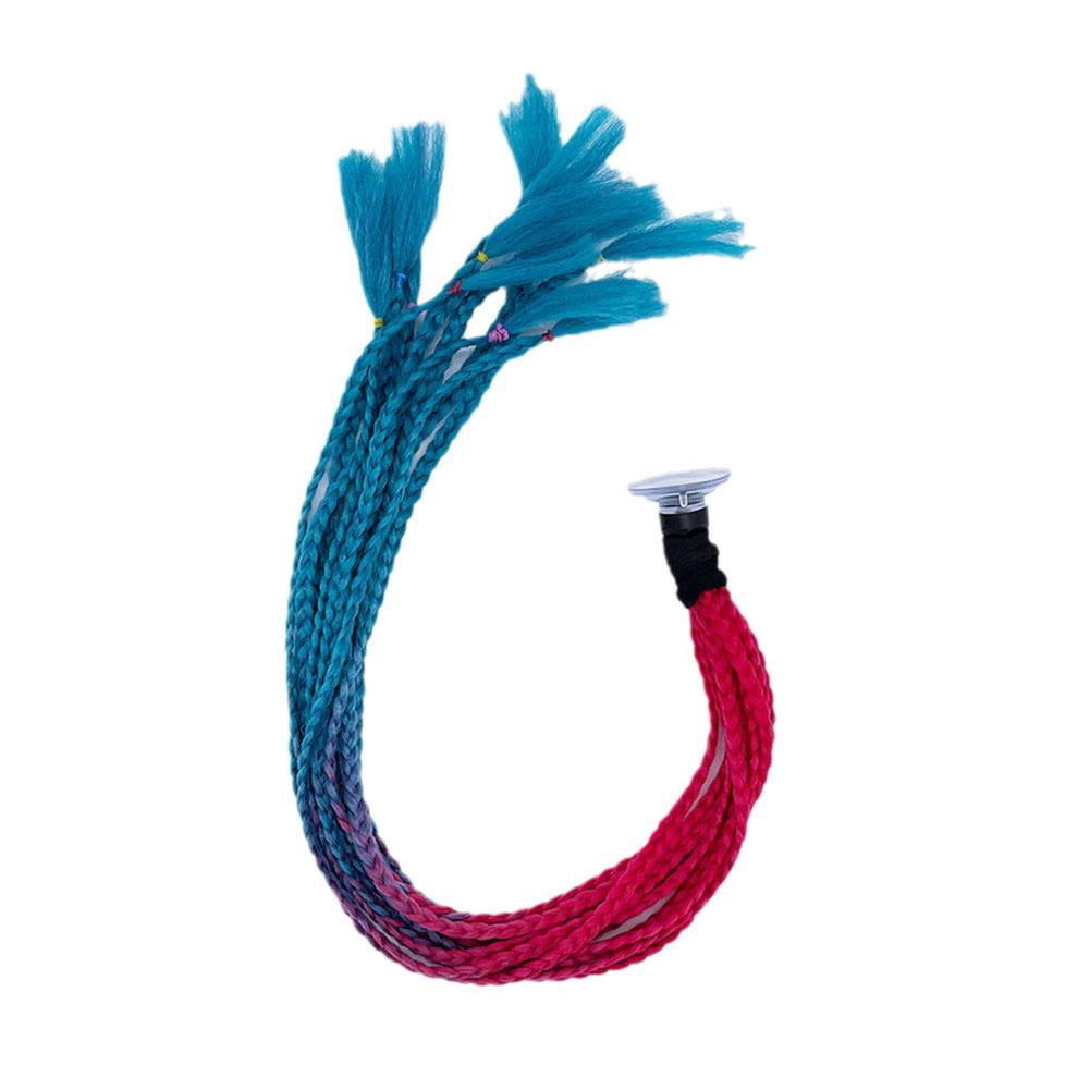 Flame Red + Lake Blue Riding Helmet Decorated With Dreadlocks And ...