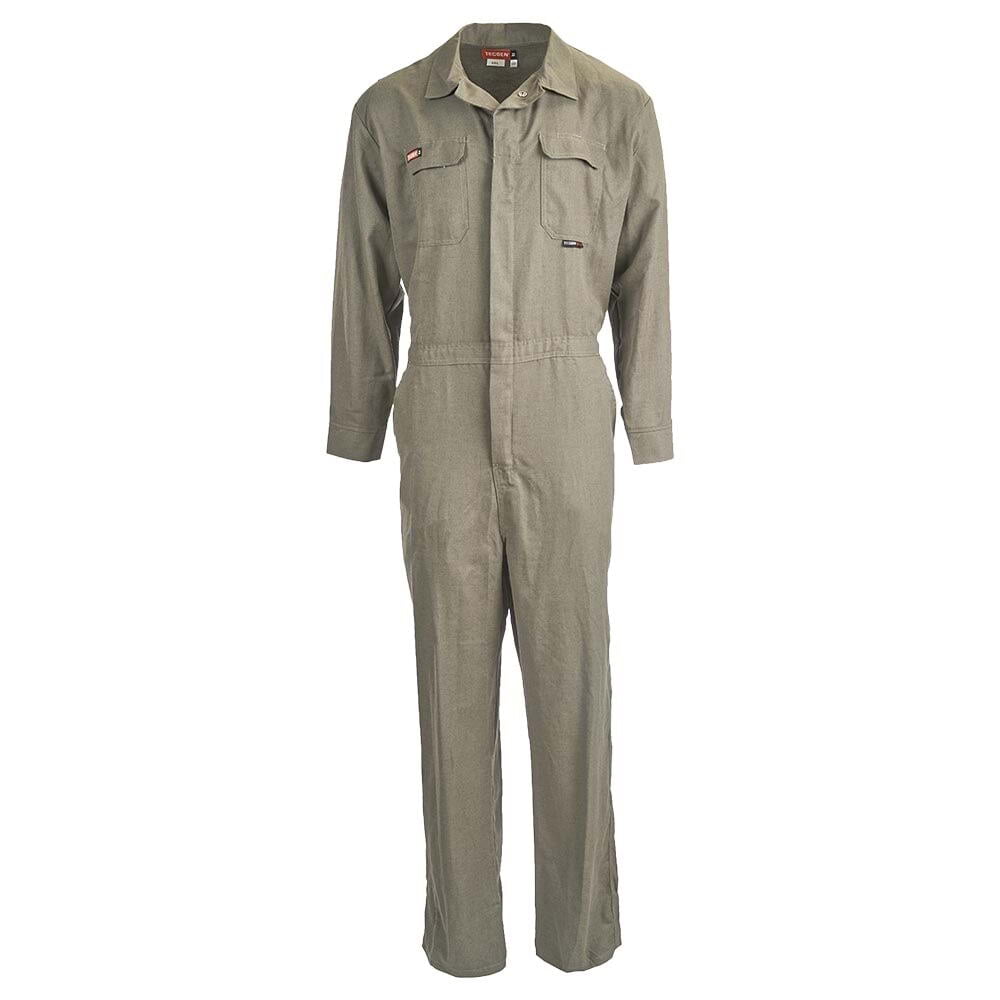 Flame Resistant Coverall, Lightweight, CAT2, Khaki, Large, SAFEGEAR ...