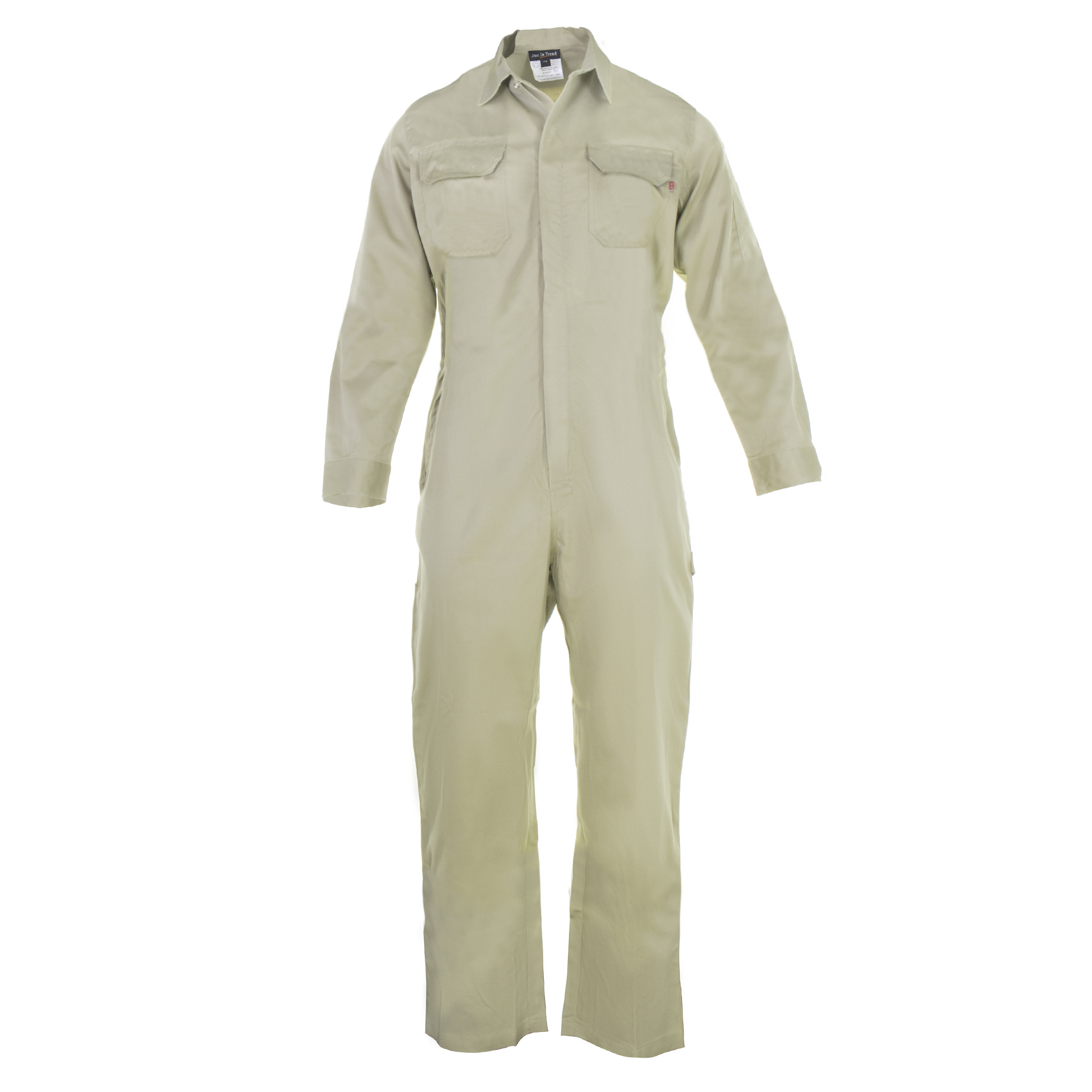 Green Khaki Front Zip Pilot Overalls: Durable Canvas Coveralls for Men ...