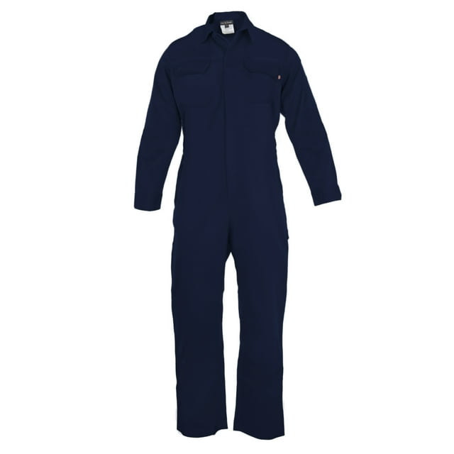 Flame Resistant FR Coverall - 88% C / 12% Nylon (Large, Navy Blue ...