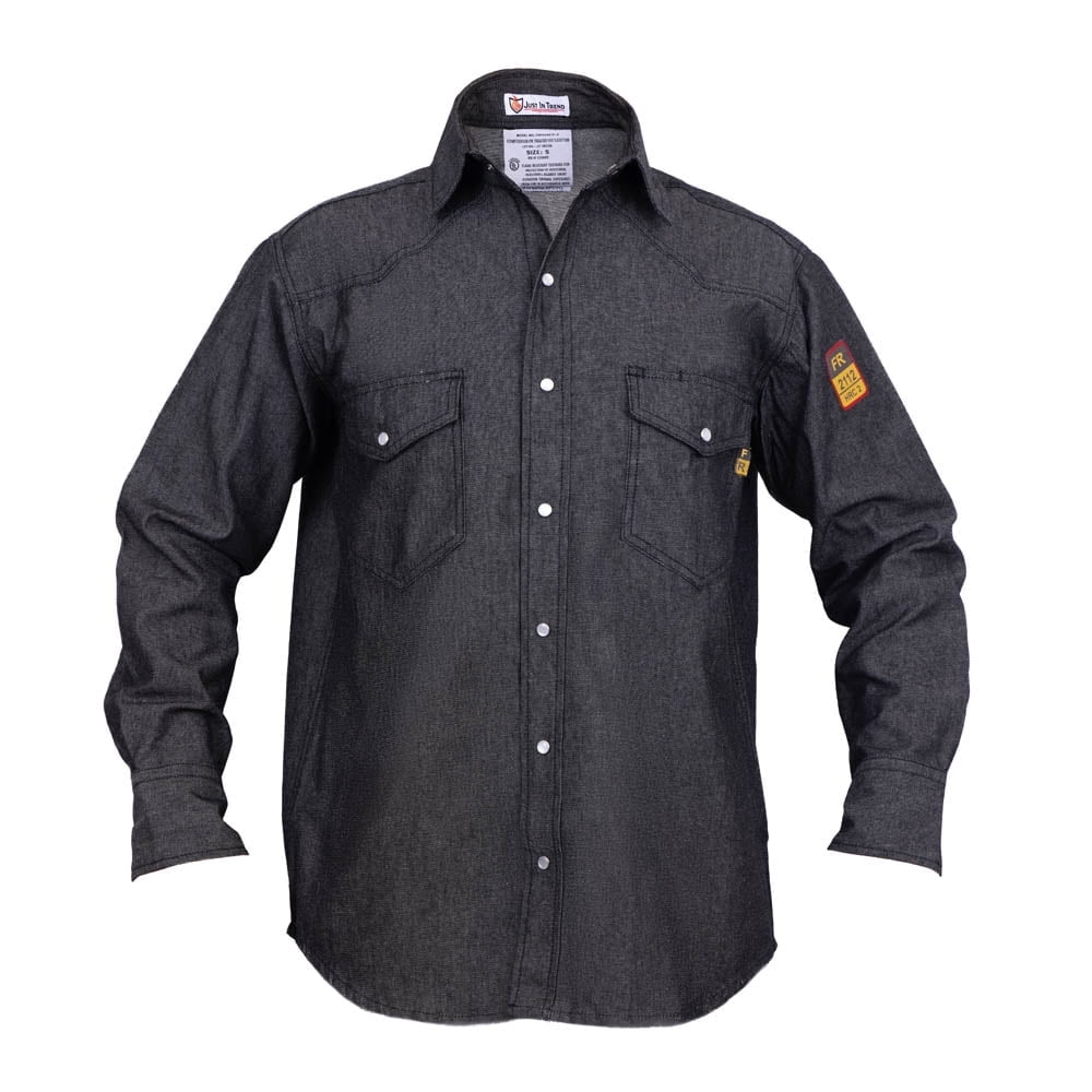 Flame Resistant Lightweight Construction FR Denim Shirt - 100% Cotton ...