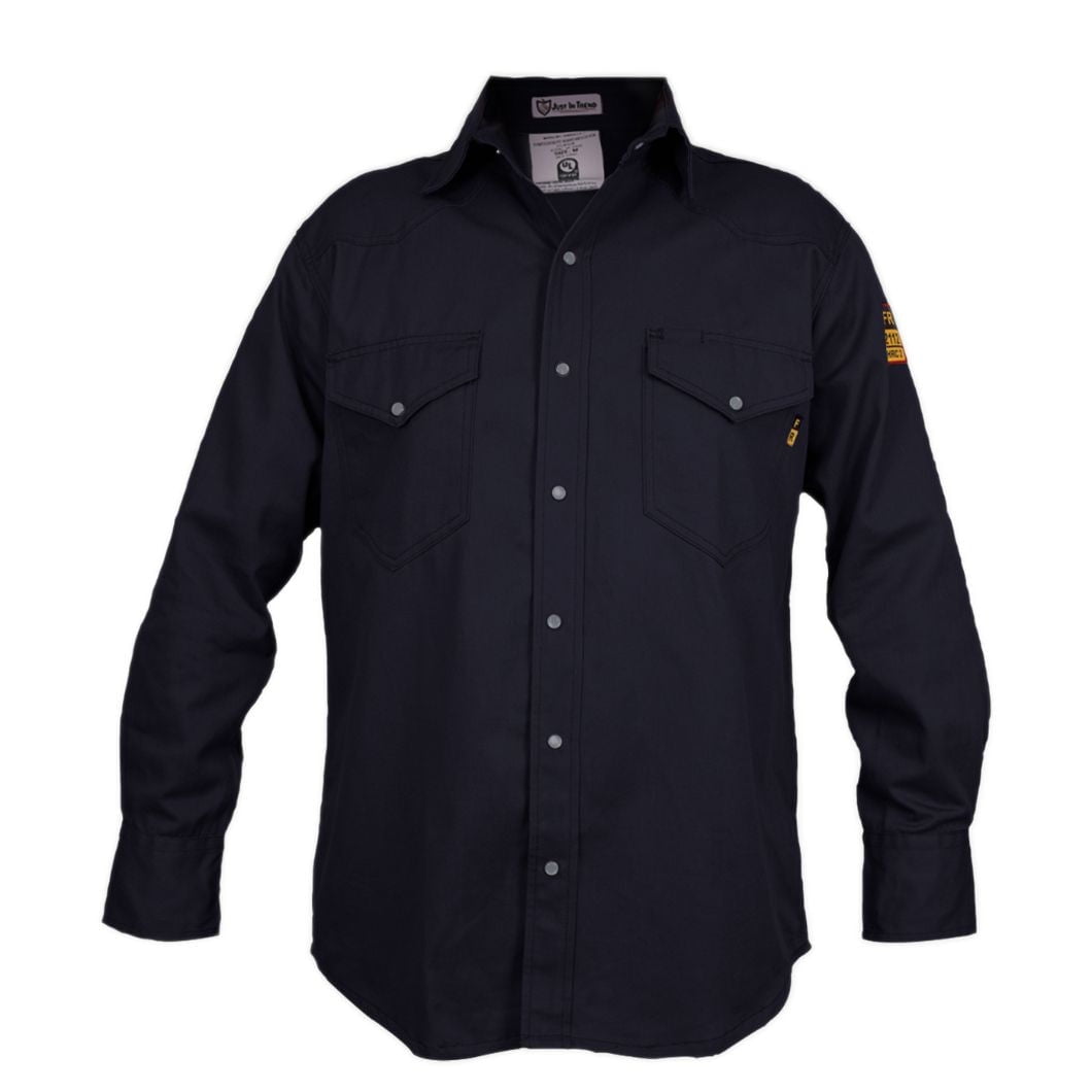 Flame Resistant FR Shirt - 100% C - Light Weight (4X-Large, Black ...
