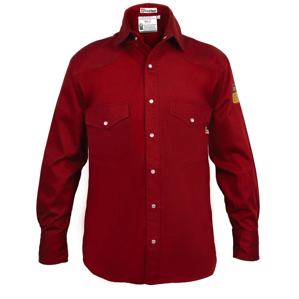 Flame Resistant FR Shirt - 100% C - Light Weight (4X-Large, Red ...
