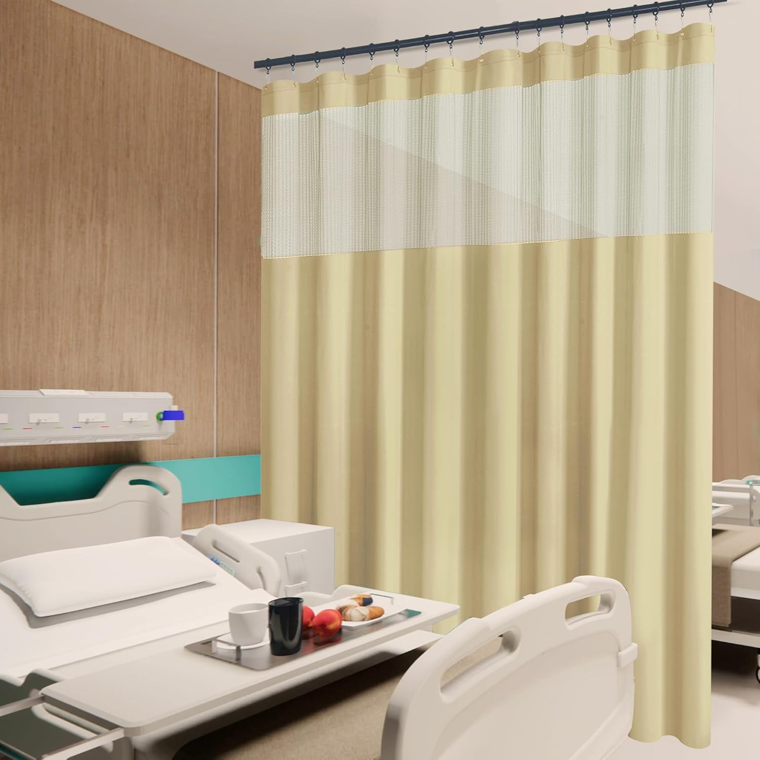 Flame Retardant Hospital Curtain Room Divider, Grommet Cubicle Divider Privacy Medical Curtain ...