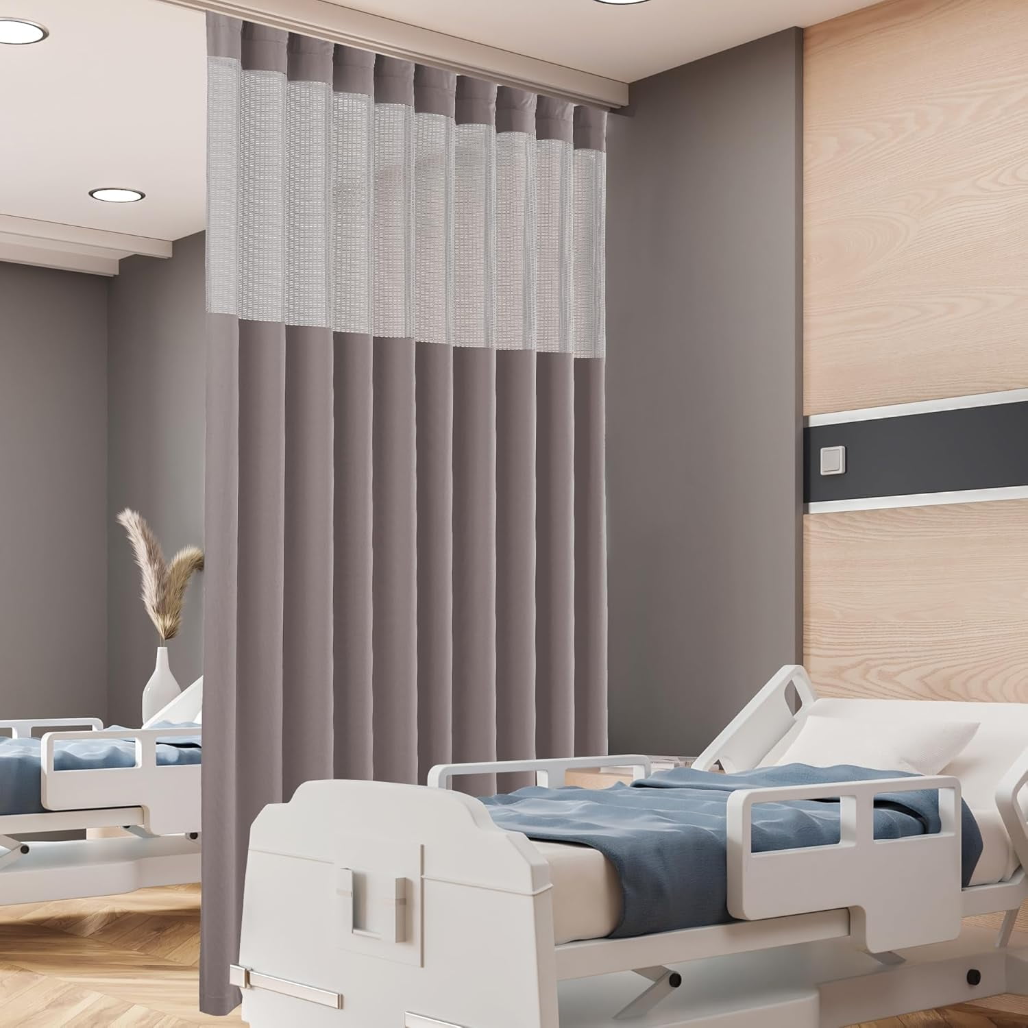 Flame Retardant Hospital Curtains Room Divider with Grommet, Cubicle ...