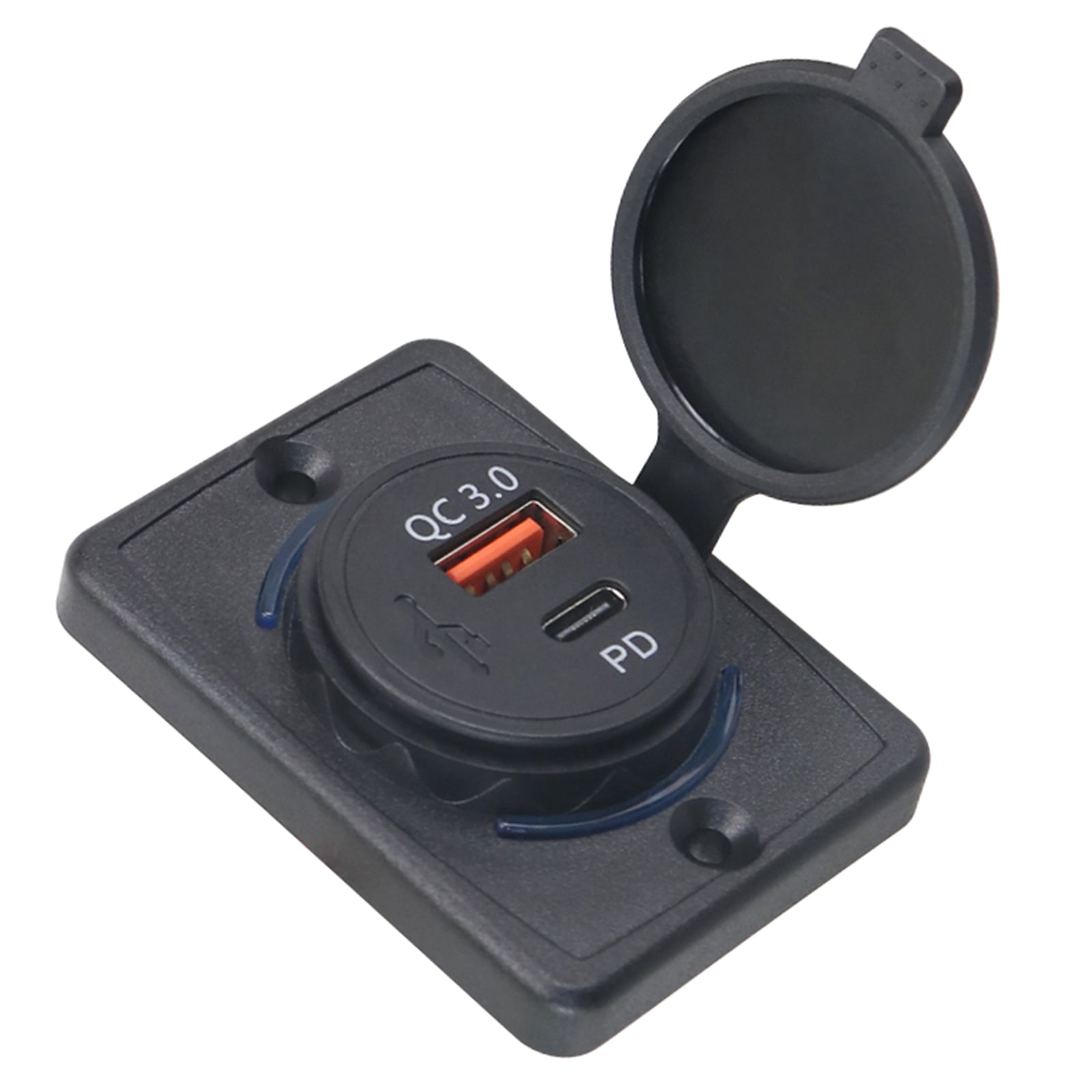 Flame Retardant QC3.0 USB / Type C PD Car Fast Charger Socket USB ...