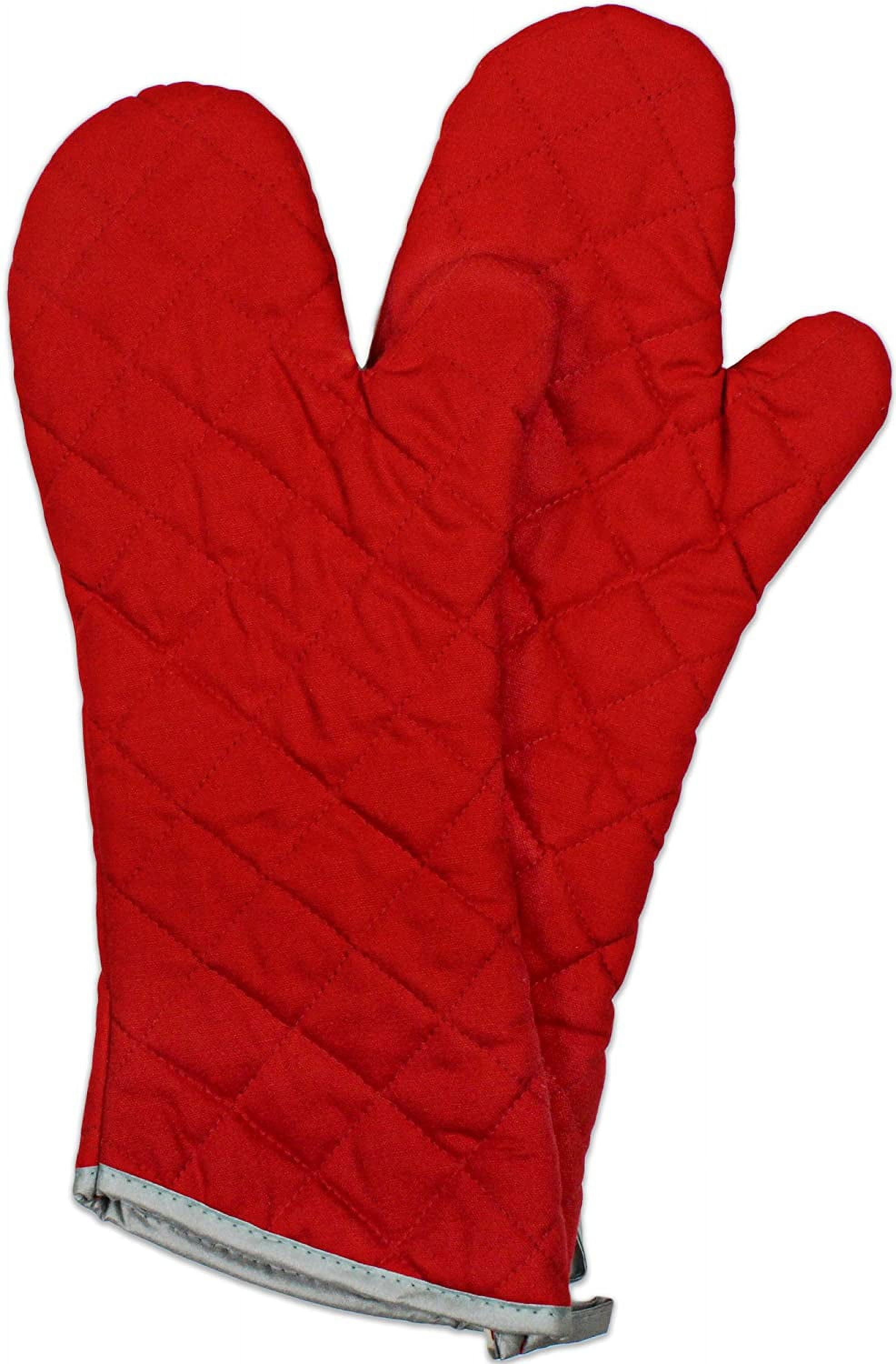 Flame Retardant Quilted Oven Mitts, 17" Heavy-Duty Heat & Burn ...