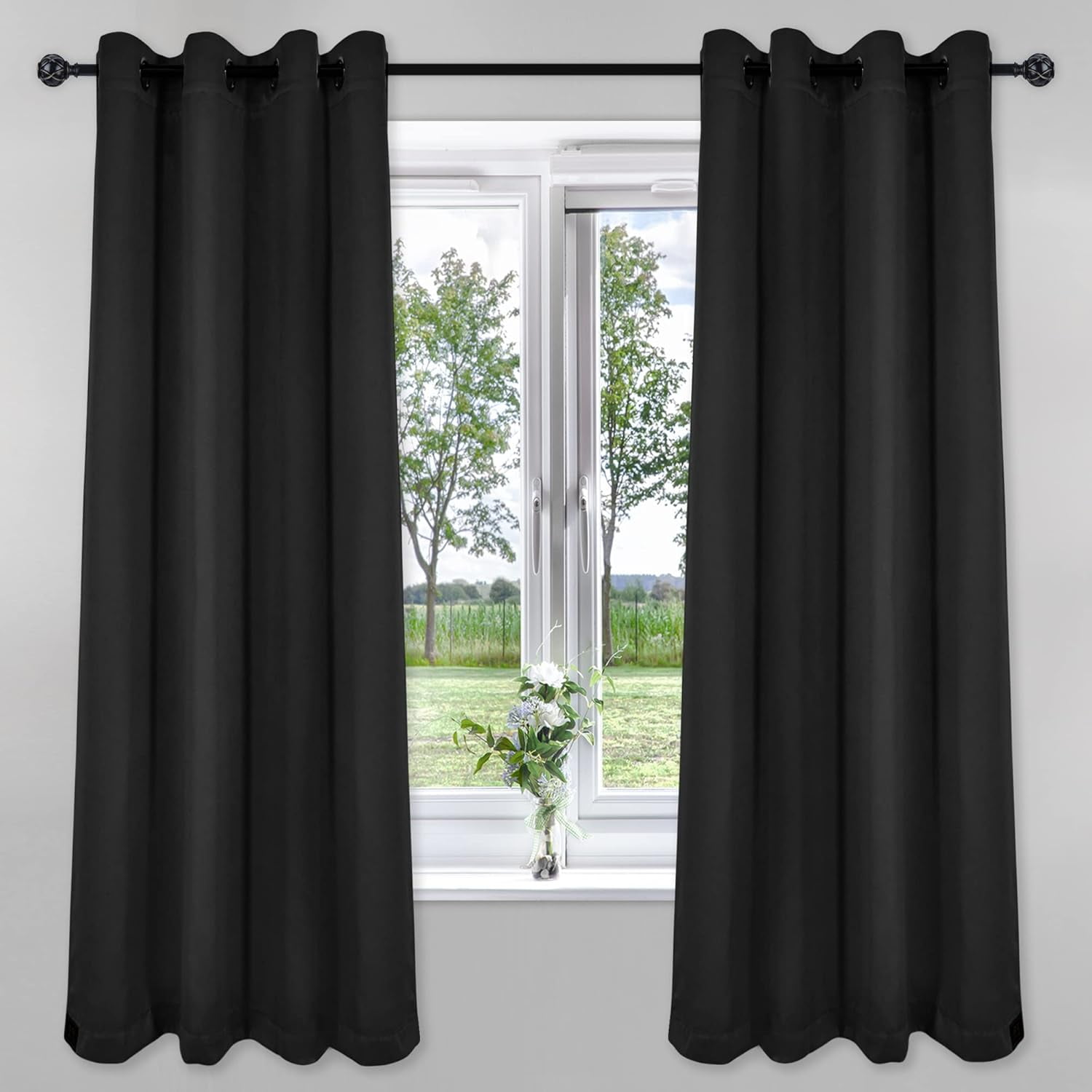 Flame Retardant Window Curtains for Bedroom Bookstore - Noise Reducing ...