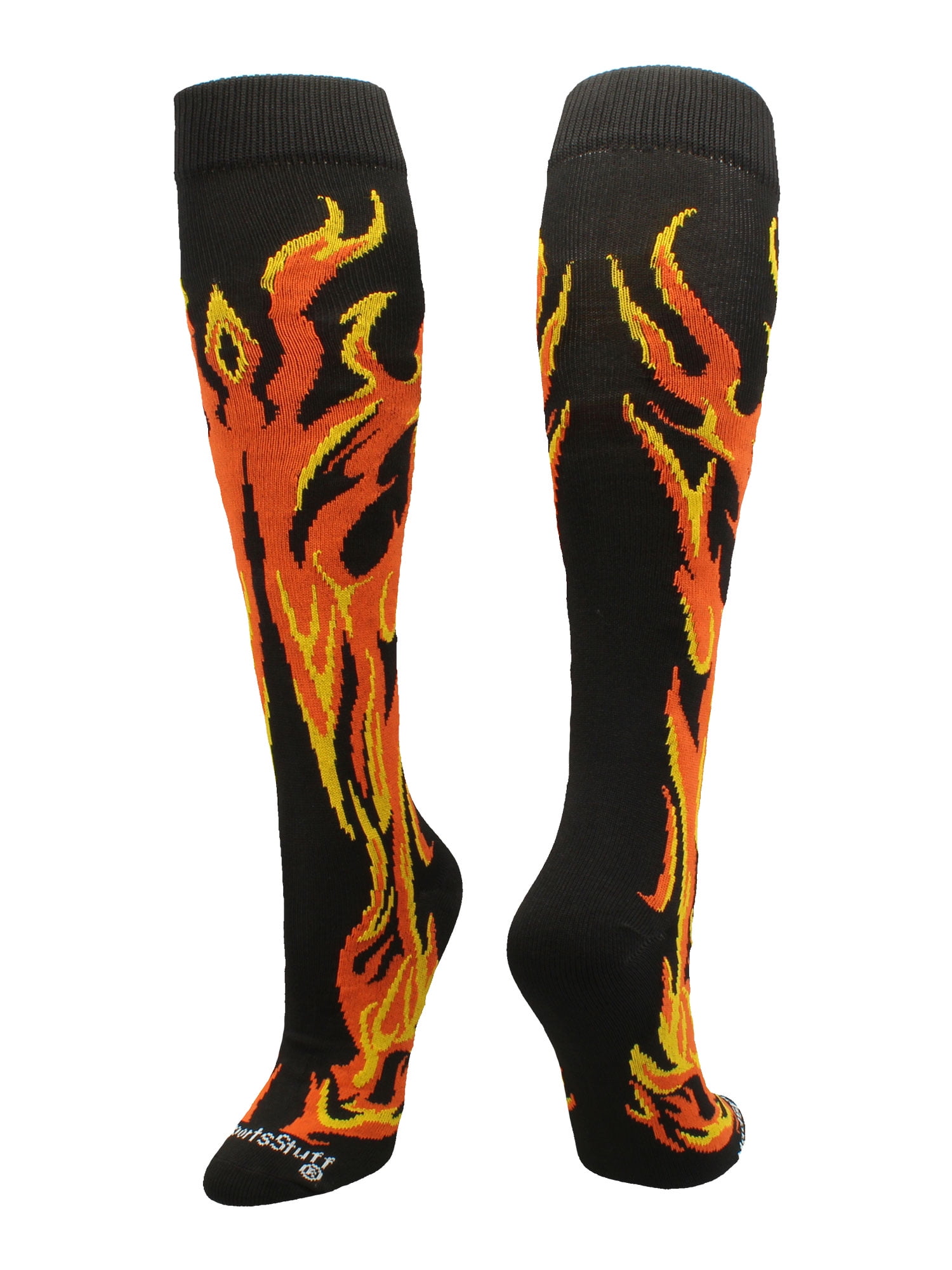 Black/Orange/Gold Over-the-Calf Flame Socks – Kids & Youth Athletic ...