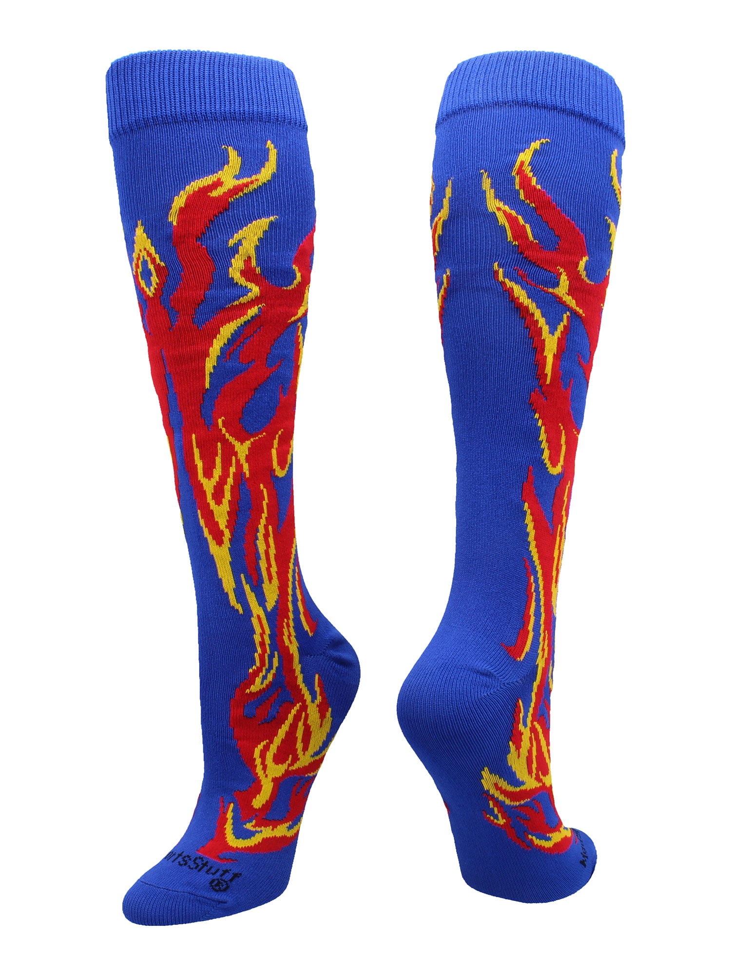 Royal/Red/Gold Over-the-Calf Flame Socks – Kids & Youth Athletic Socks ...