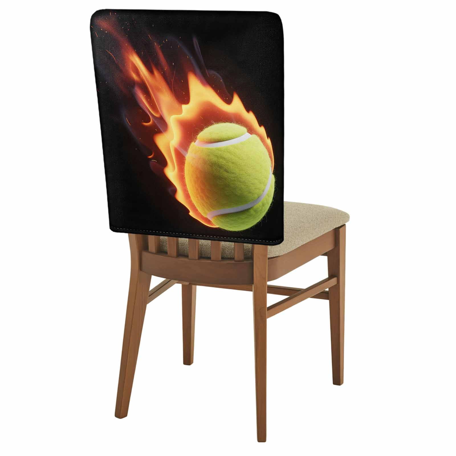 Flame Tennis Ball Chair Back Covers Set of 6, Sports Black Background ...