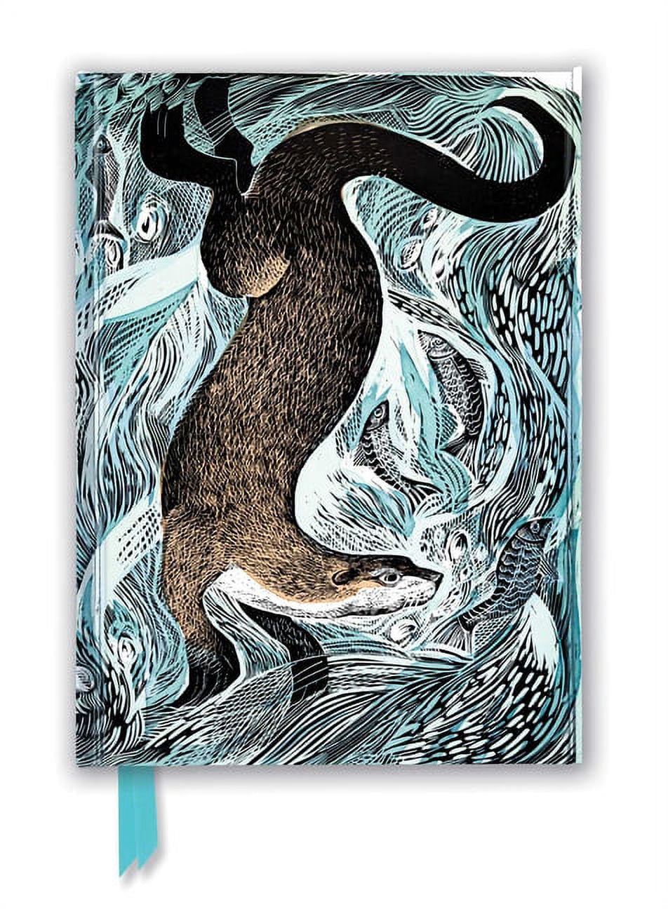 Flame Tree Notebooks: Angela Harding: Fishing Otter (Foiled Journal ...