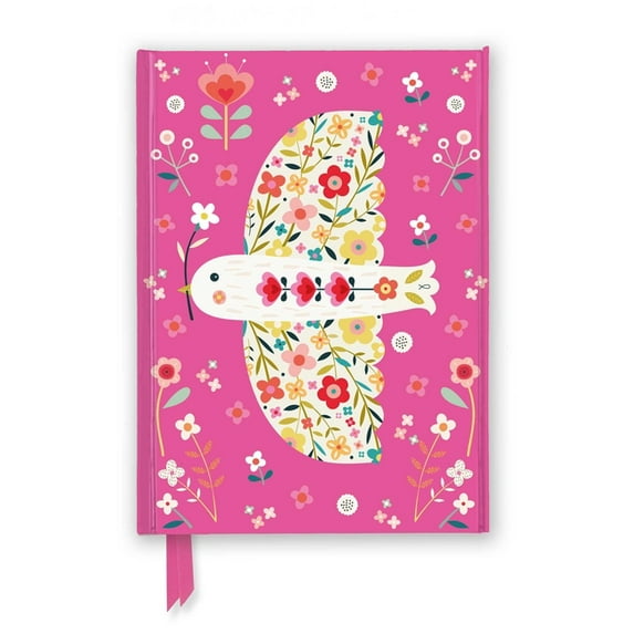Flame Tree Notebooks Bee Brown: Pink Floral Dove (Foiled Journal ...