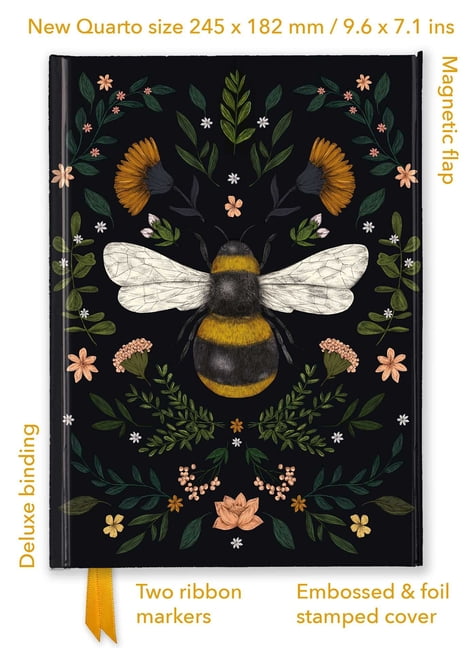 Flame Tree Quarto Notebook Jade Mosinski: Bee (Foiled Quarto Journal ...