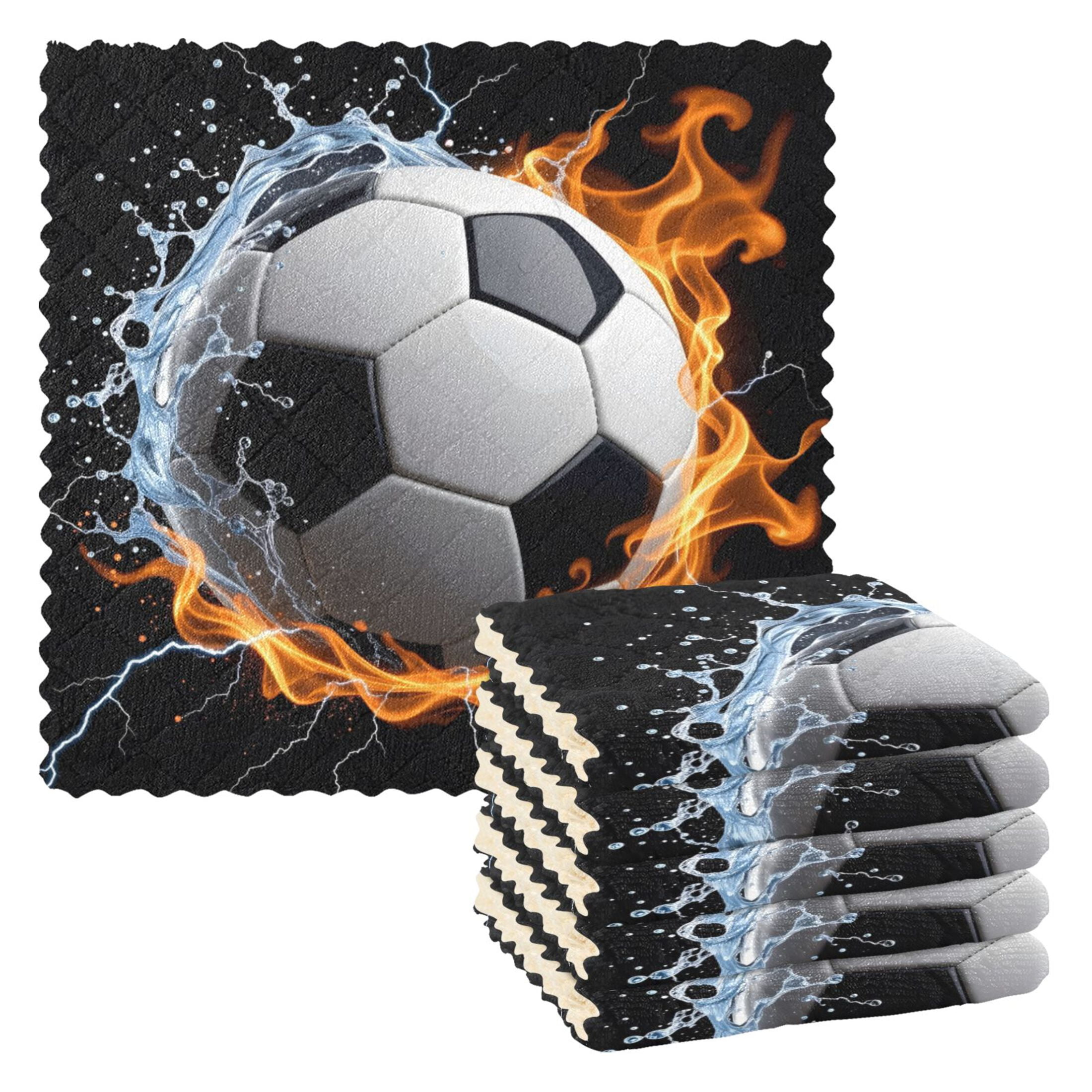 Flame Water Wrap Football Dish Cloths Dish Towels Cleaning Cloths Quick ...