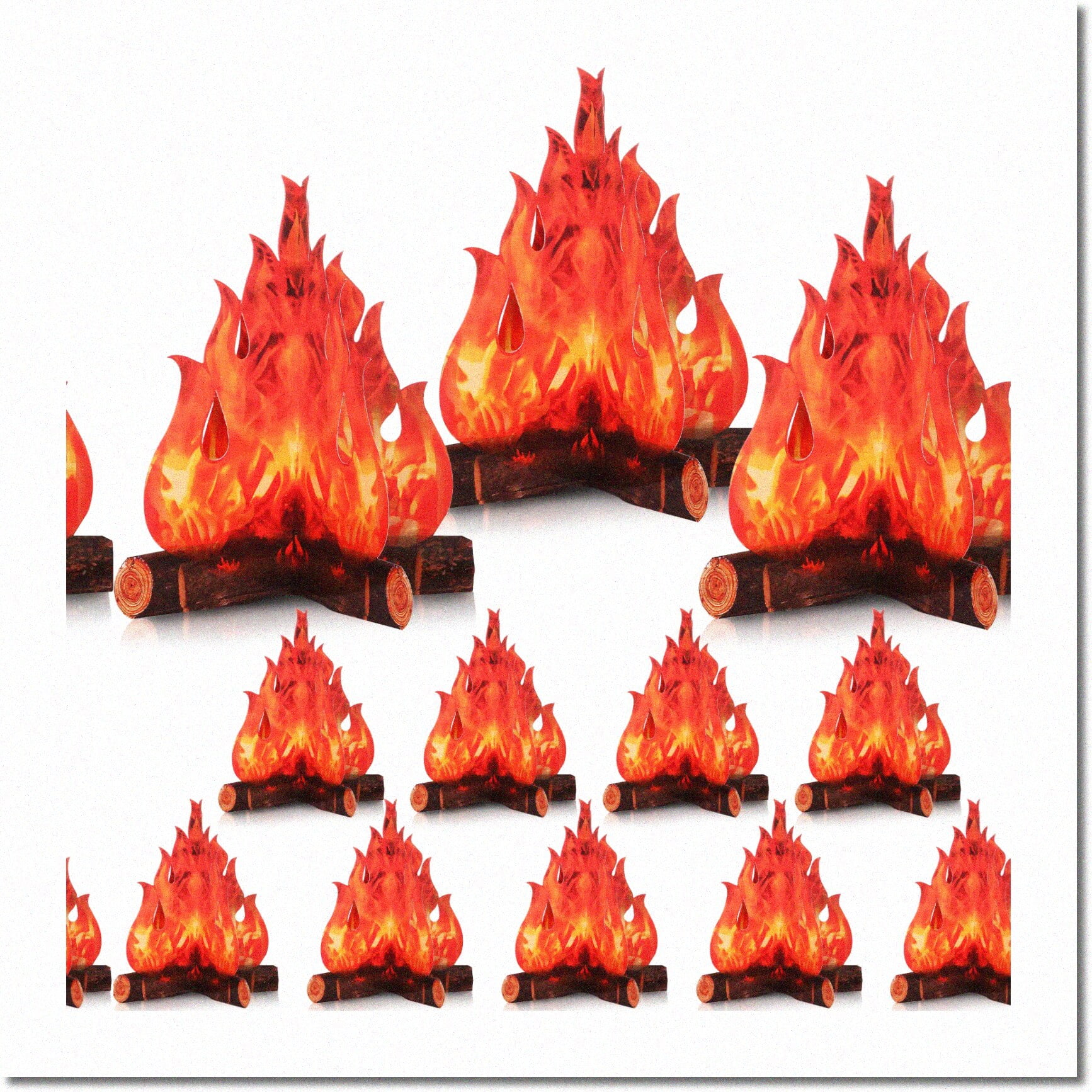 FlameFlicker 3D Campfire Centerpiece - Vibrant Red Orange Decorative ...