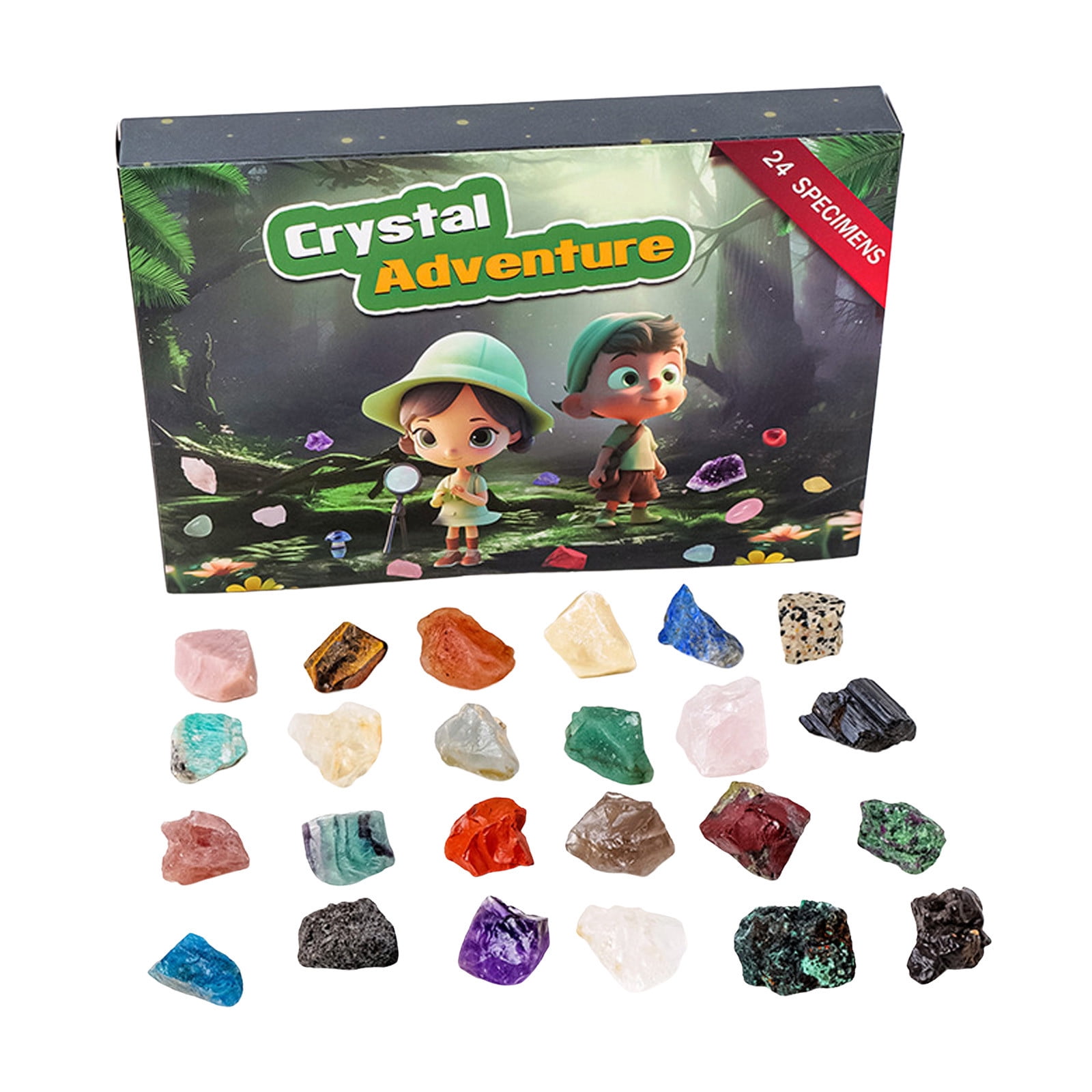 Flameee Natural 24 Grid Stone Label Set Children's Educational Science ...