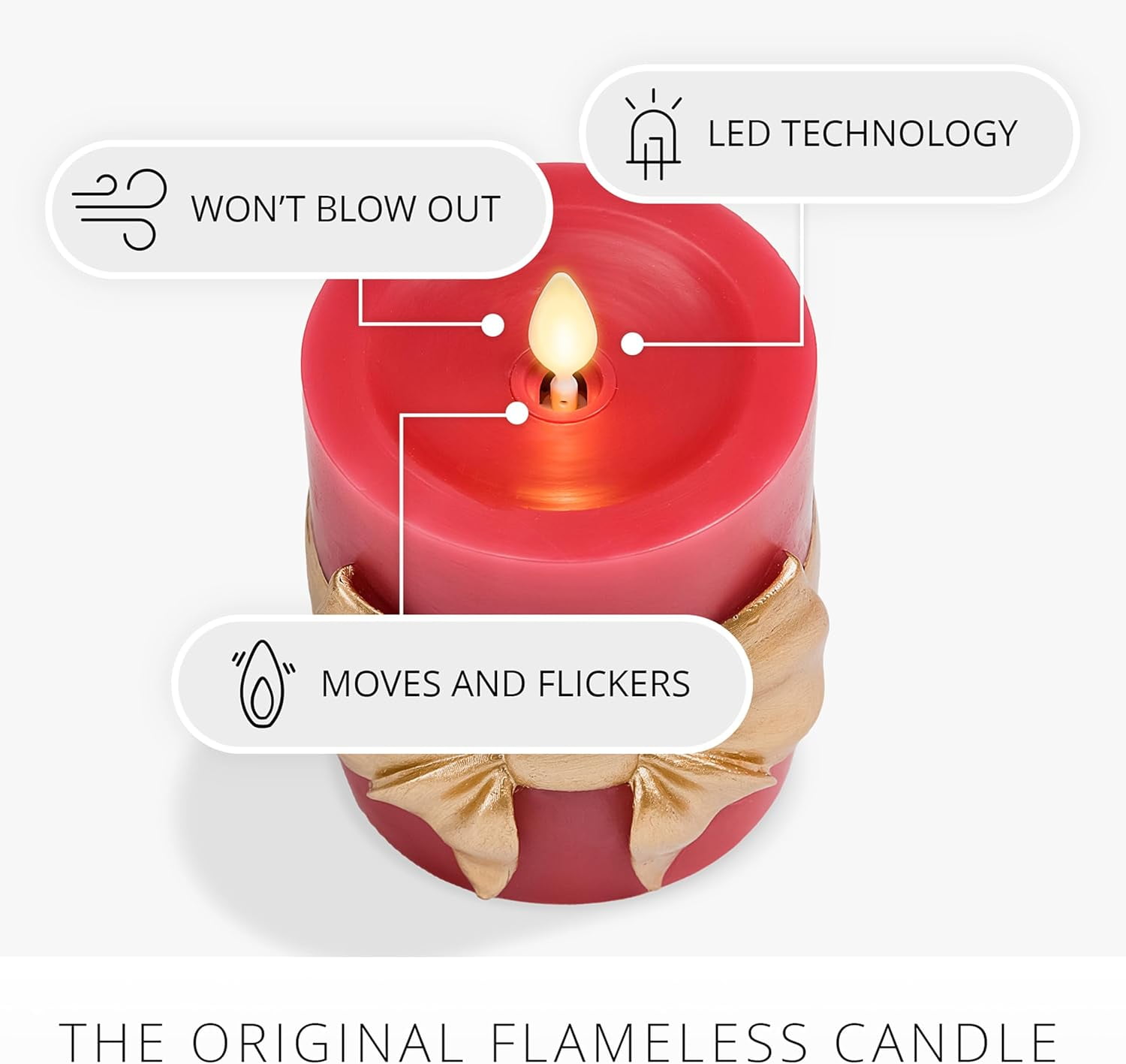 Flameless Candle 3.4" x 4.5" Real Wax w/Remote and Built-in Timer ...