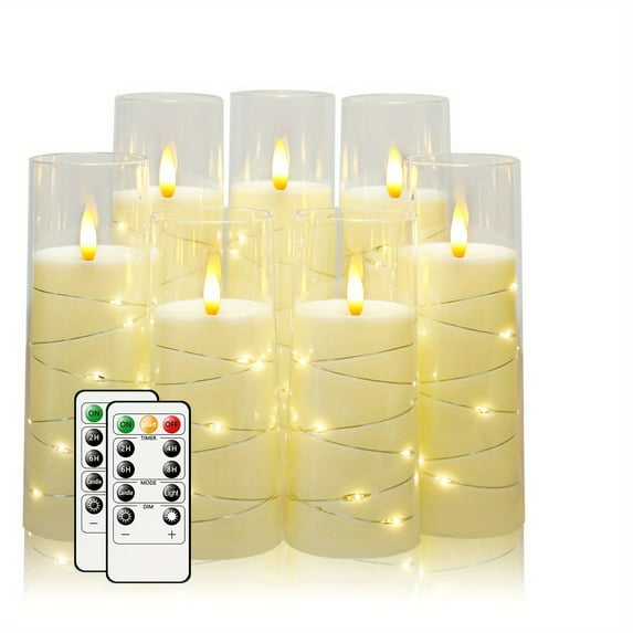 Flameless Candle Battery Powered, 5 Acrylic Flashing LED Candles With ...
