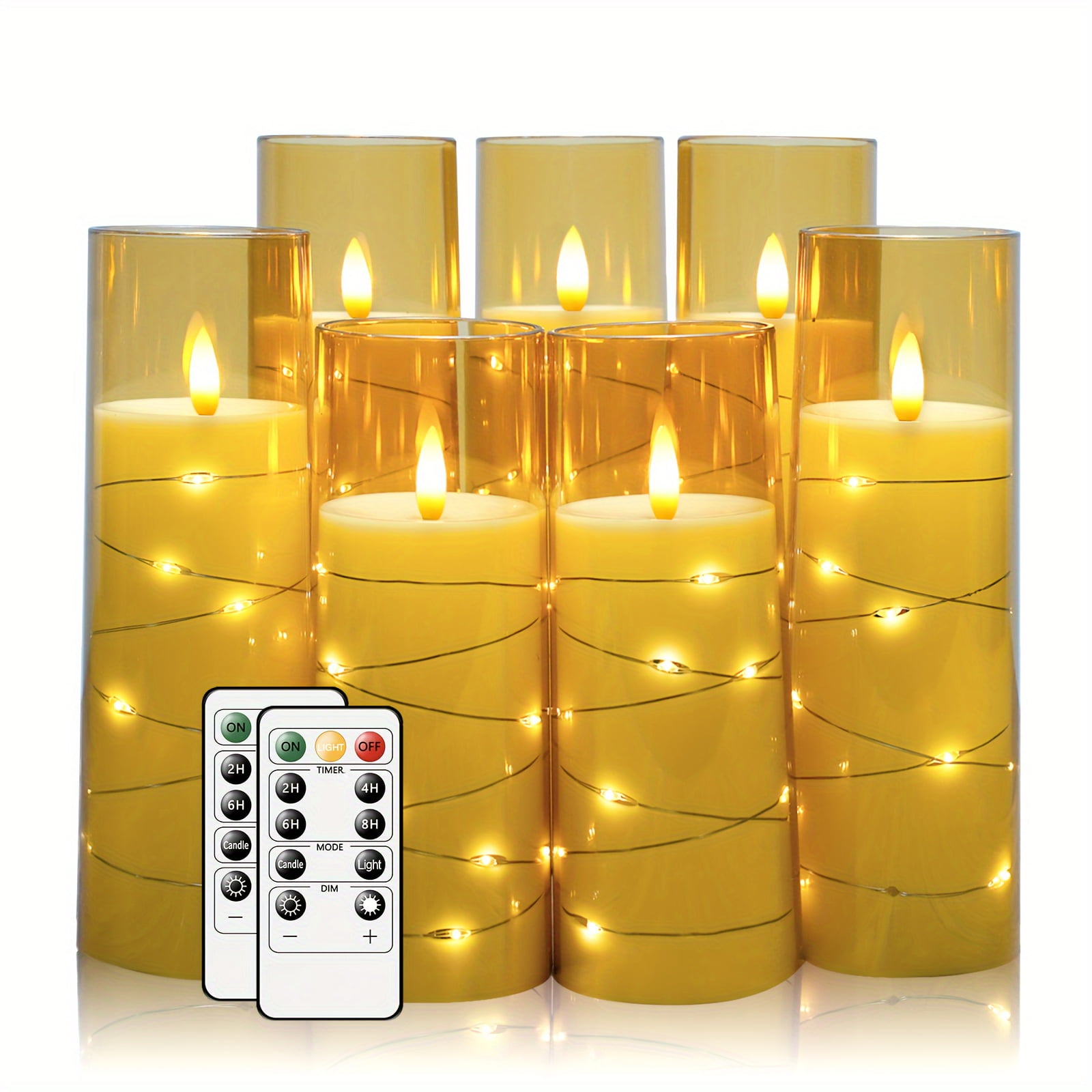 Flameless Candle Battery Powered, 5 Acrylic Flashing LED Candles With ...