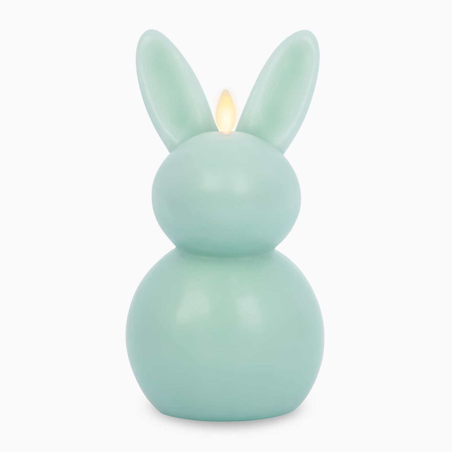 Flameless Candle Easter Bunny, Real Wax Moving Flame LED Candle with ...