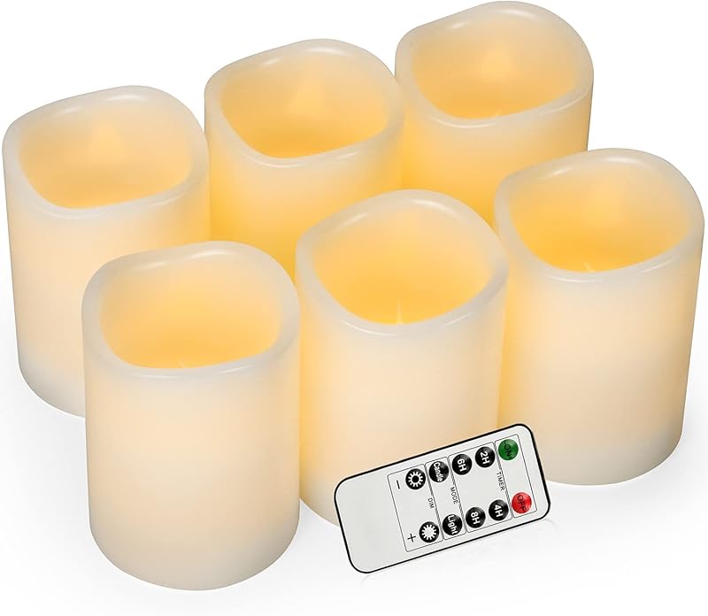 Flameless Candles Battery Operated Pillar Real Wax Electric LED Candle ...