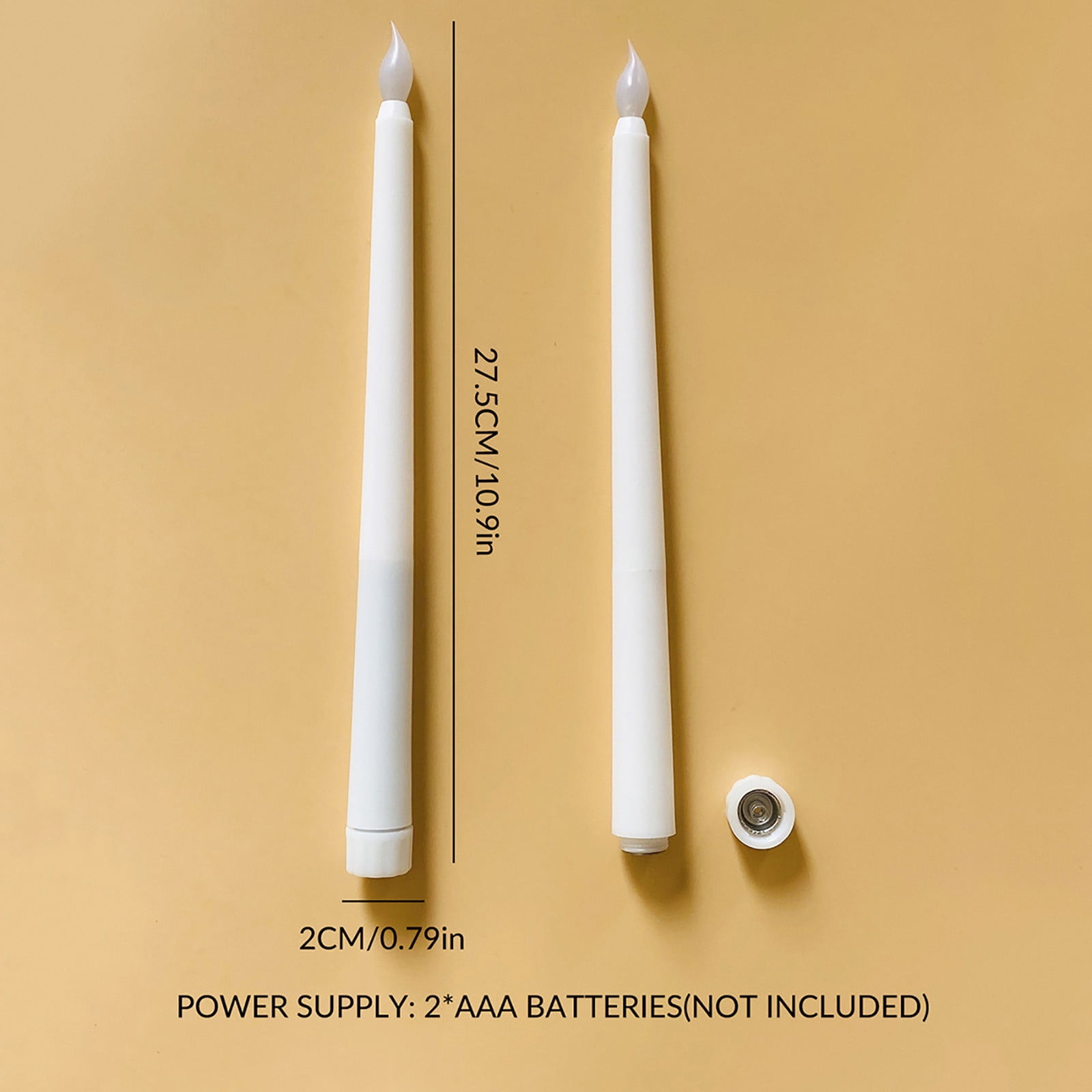 Flameless Candles Battery Powered Long Candles with Black Flameless ...