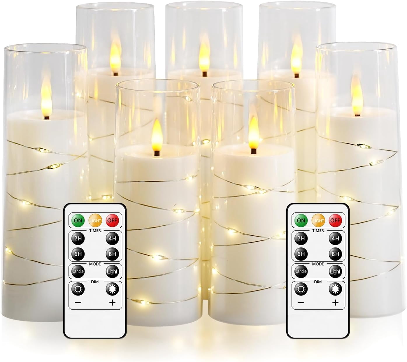 Flameless Candles with Embedded Star St Battery Operated LED Candles ...