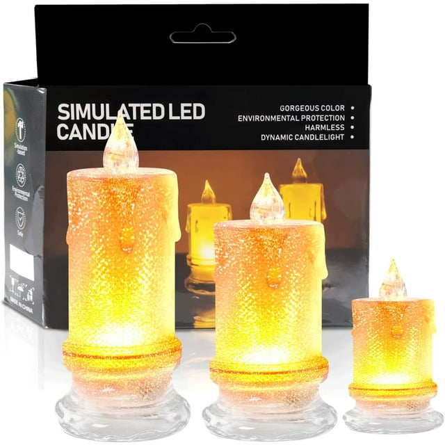 Flameless Candles, Flameless Flickering Electric Fake Candles, Warm ...