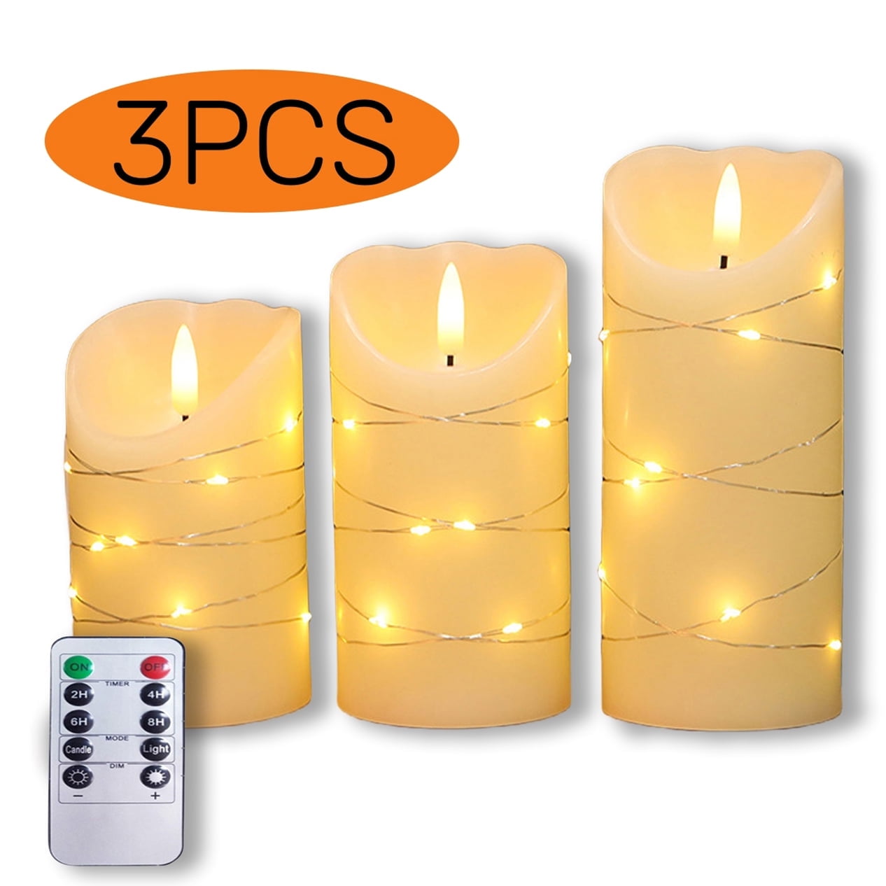 Flameless LED Candles with Remote, Timer, Flickering Effect, 3 Pack ...