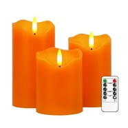 Rhytsing Set of 3 Flameless LED Candles: Turquoise, Battery Operated ...