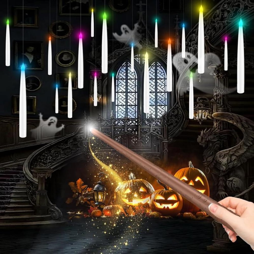 Flameless Candles with Magic Wand Remote for Christmas Decor, 6.6 ...