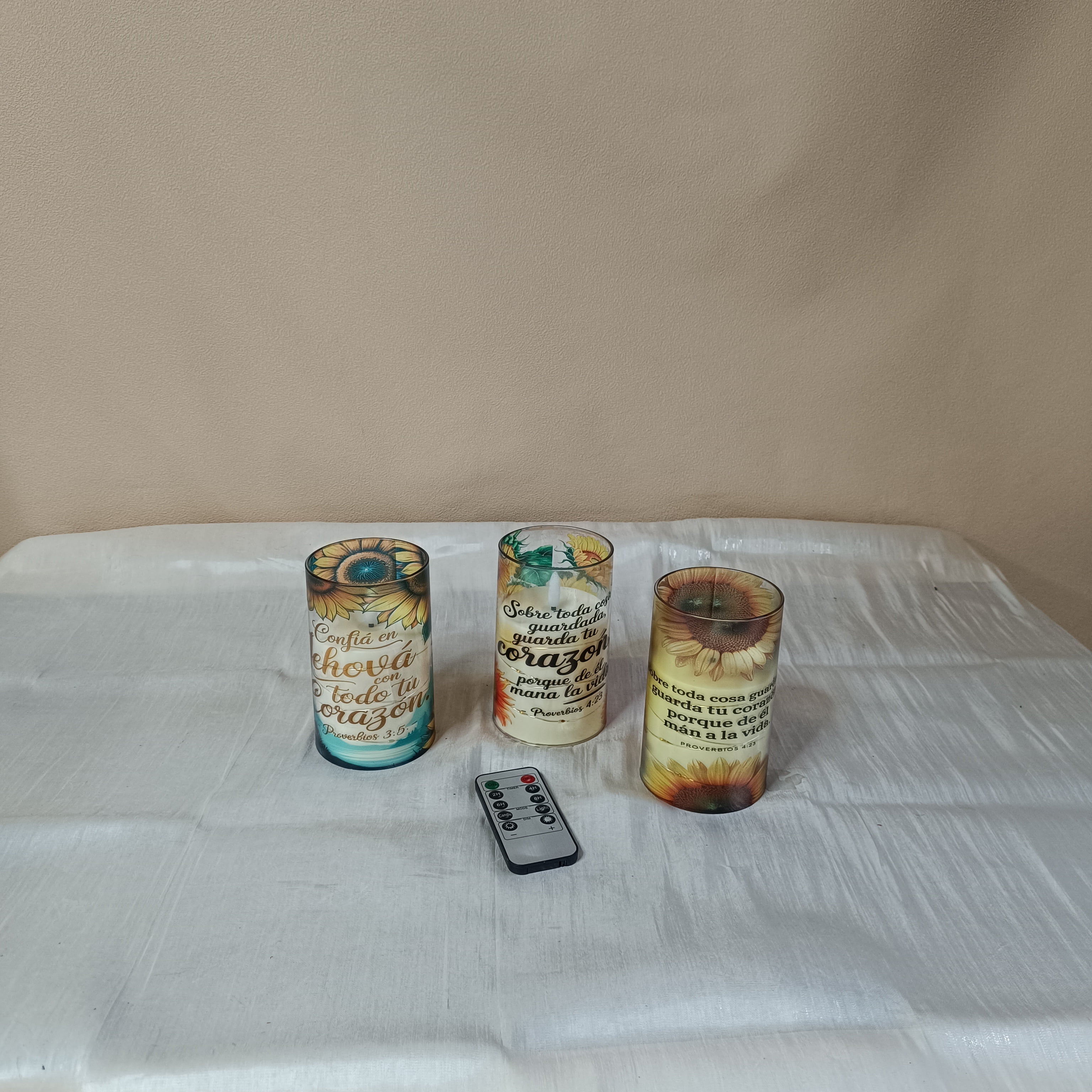 Flameless Candles with Spanish Style Pattern Battery Operated LED ...