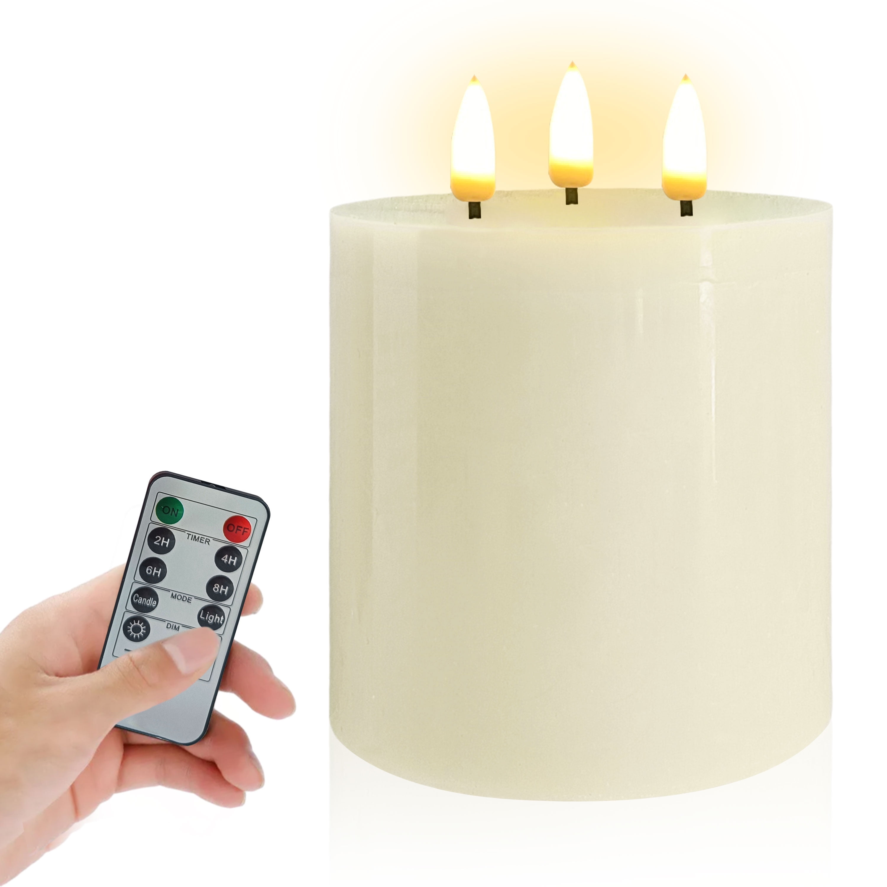 Flameless Candles with 3 Wicks, Battery Operated Candles with Remote ...