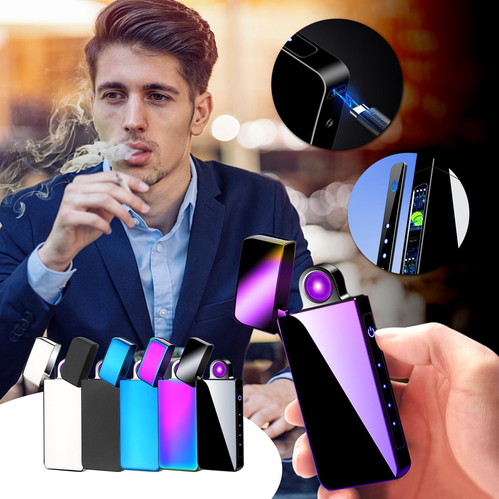Flameless Cigarette Lighter, USB Rechargeable, Safe Collectible, Modern ...