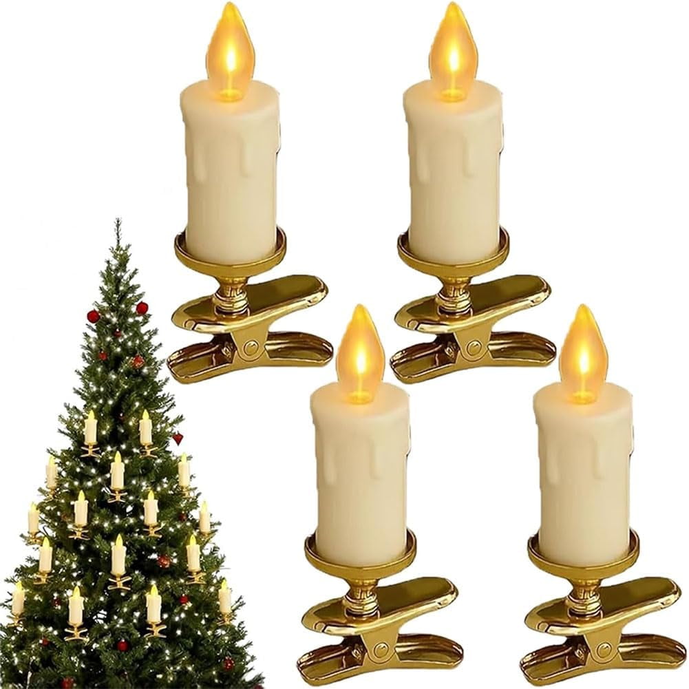 Flameless Clip-On Christmas Tree Candles, Battery Operated LED ...