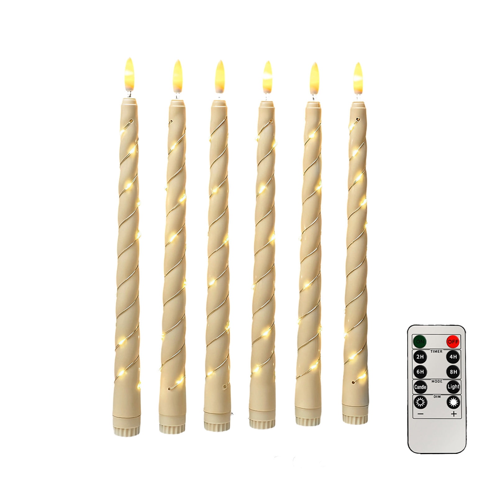 Flameless Cone Candle with Remote and String Light, Battery Powered ...