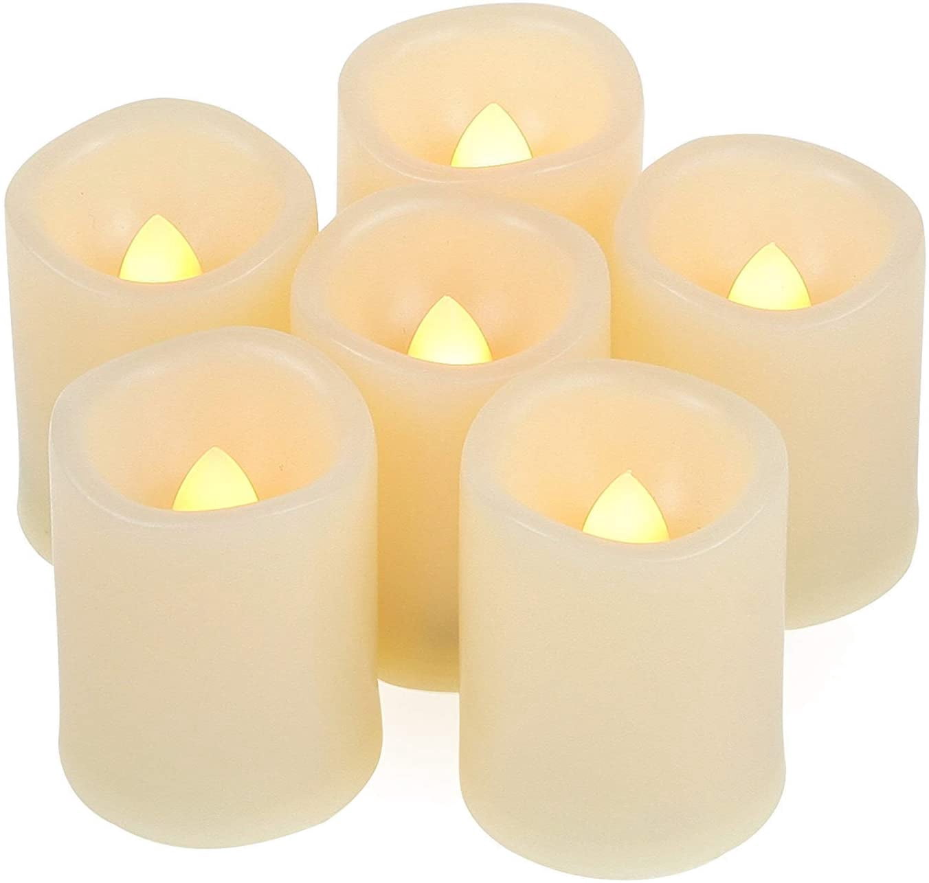 Flameless Flickering LED Votive Tealight Candles Battery Operated with ...