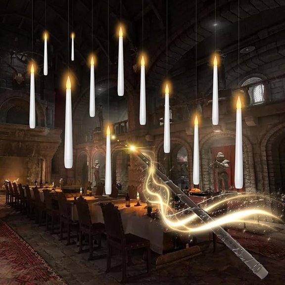 JVMU 20PCS Magic Floating Candles with Wand, Warm Light, Battery ...