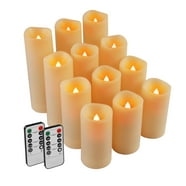 WYZworks 10" Fluted Ribbed LED Brown Tan Grooved Pillar Candles, Remote ...