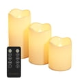 Flameless LED Candles, 3 Pack Battery Operated Pillar Candles, Real Wax ...