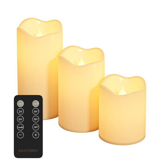 Flameless LED Candles, 3 Pack Battery Operated Pillar Candles, Real Wax ...