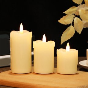 3PC LED Flameless Candles,Fake Candle, Battery Operated Candles/Battery ...