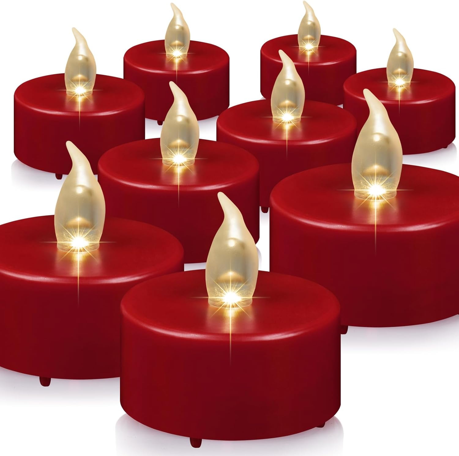 Flameless LED Tea Light Candles, Battery Operated Flickering Electric ...