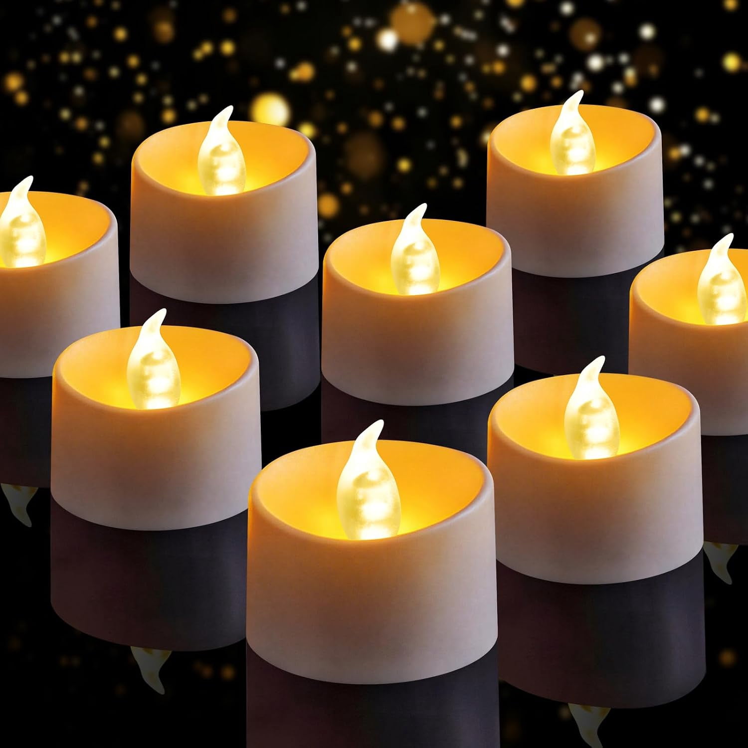 Flameless LED Tea Lights Candles 100 Pack Battery Operated Warm White ...