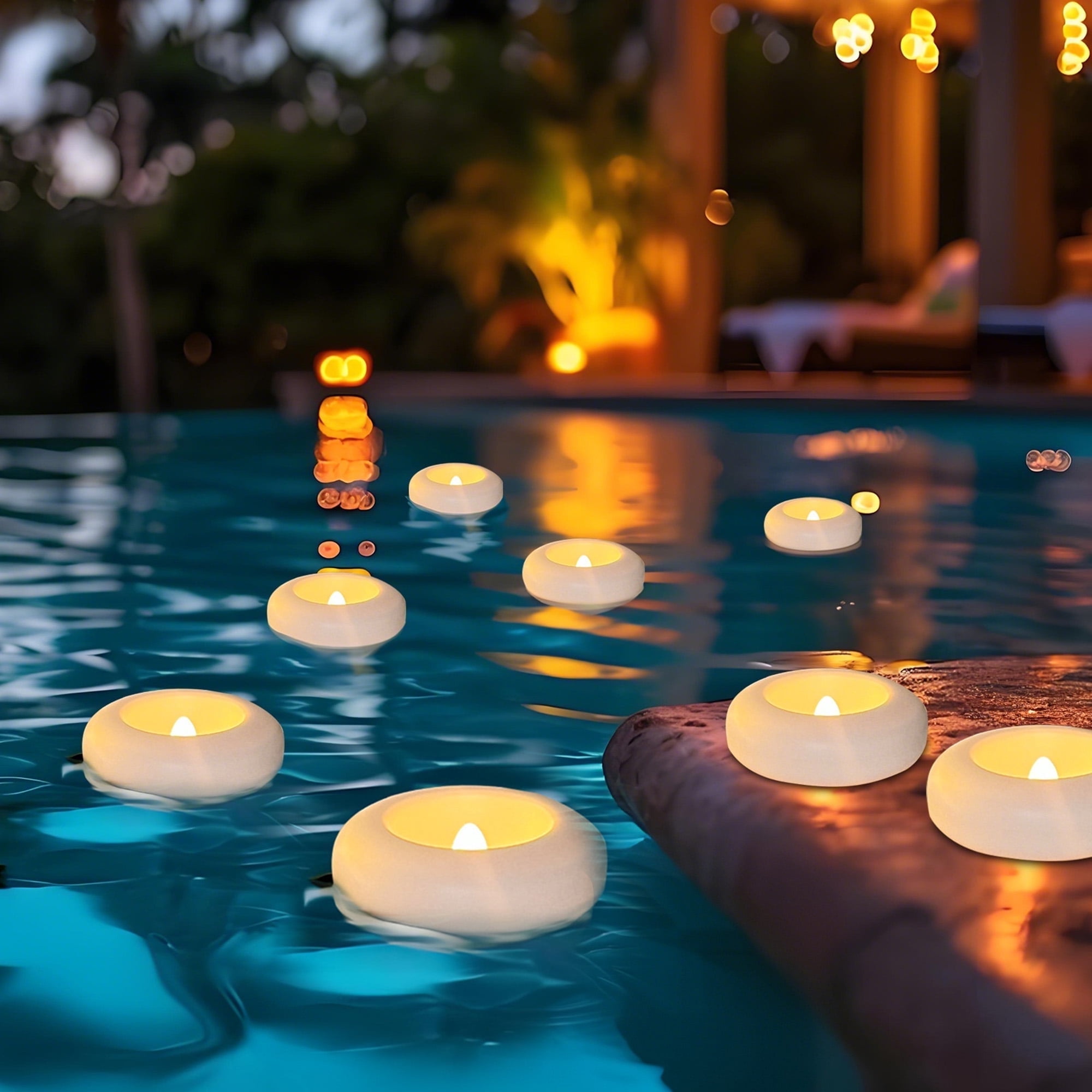 Flameless Led Floating Candles 12 Pack, Water Activated, Lasting 200 ...