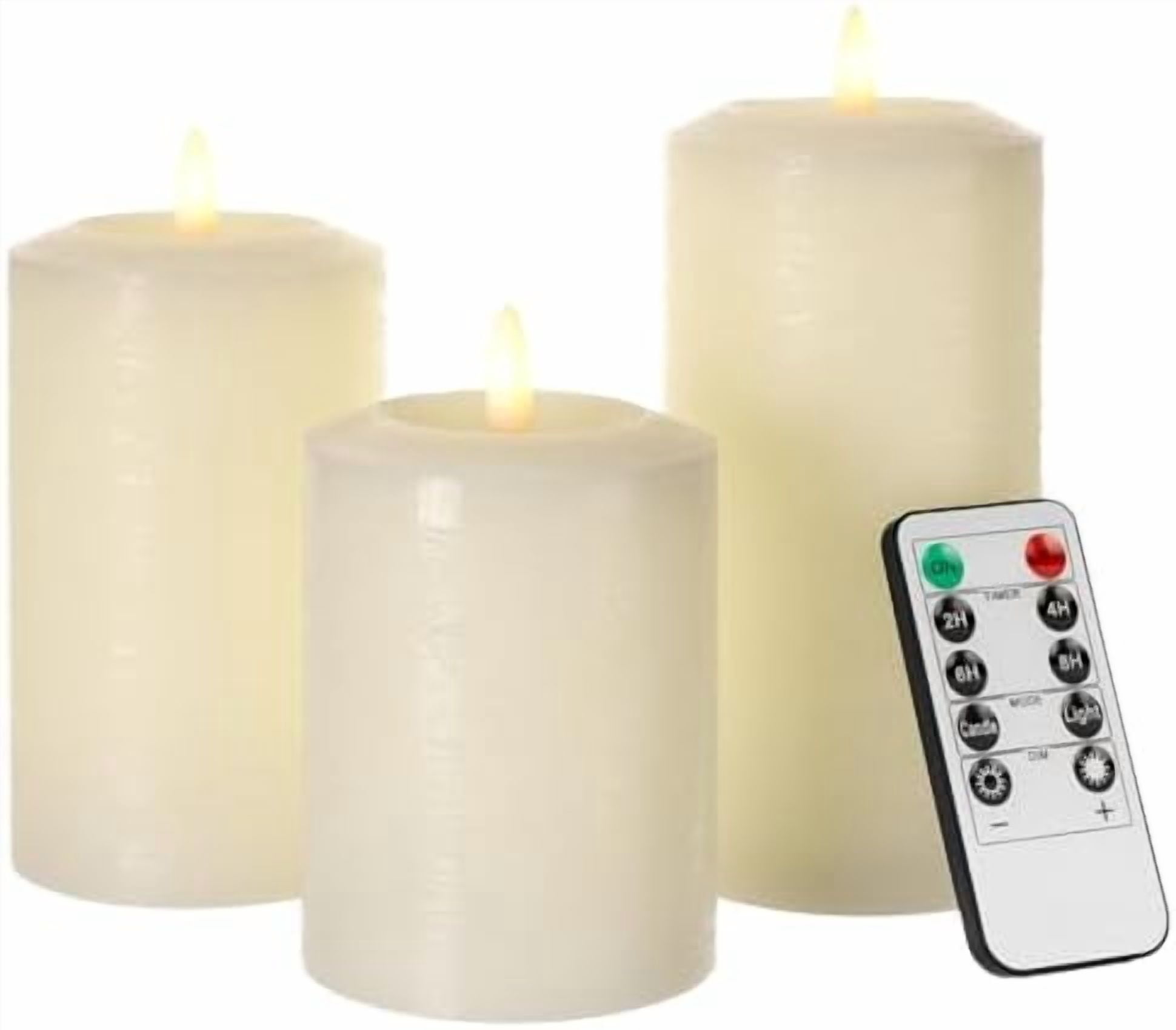 Flameless Pillar Candles with Remote, Real Wax LED Candles with Timer ...